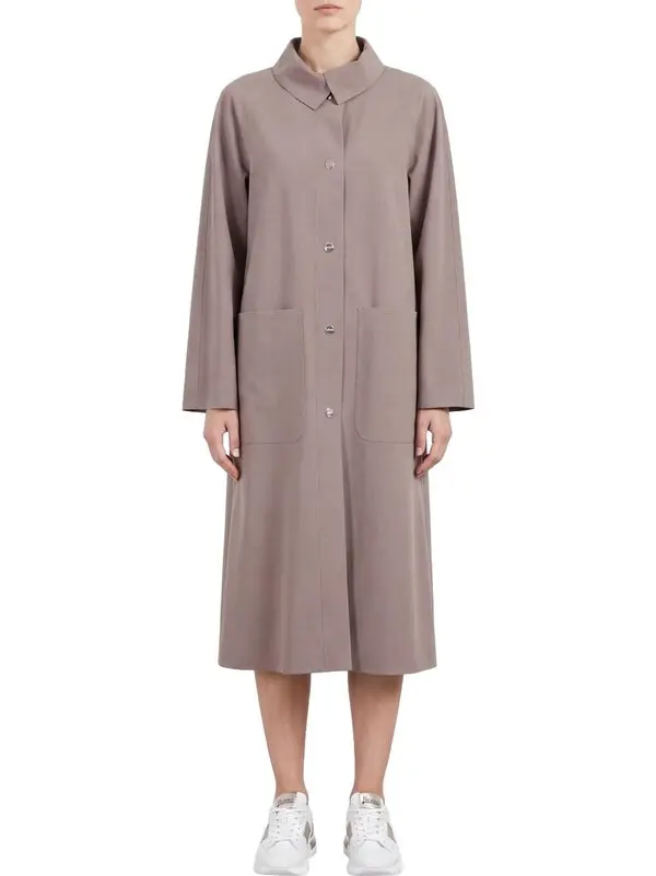 Herno Single-breasted Knee-length Jersey Trench Coat - Grey