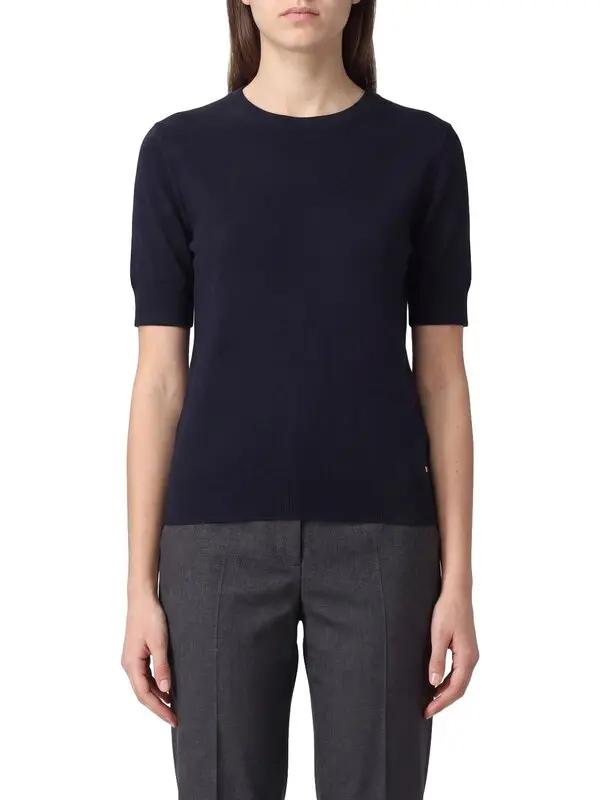 Herno Short-sleeve Crewneck T-shirt In Lyocell And Cotton Blend - Black