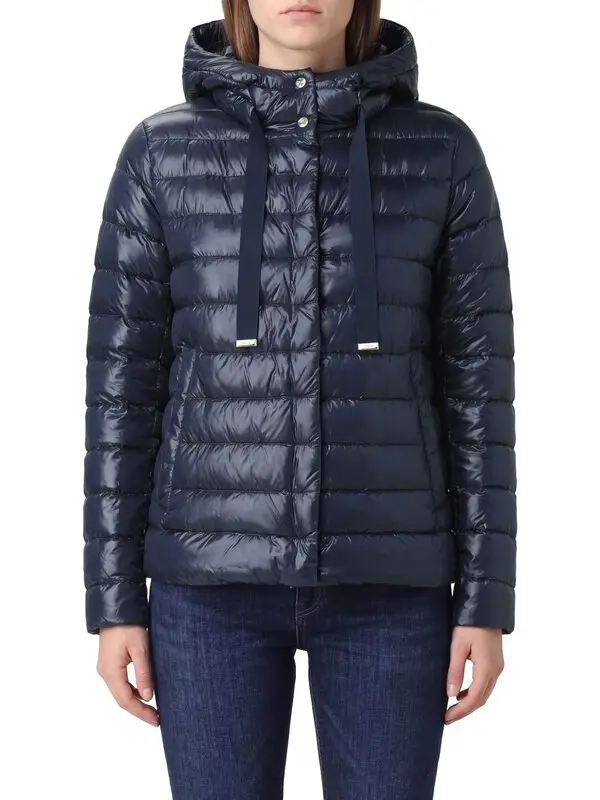 Herno Quilted Ultra-light Nylon Short Down Jacket With Hood - Navy