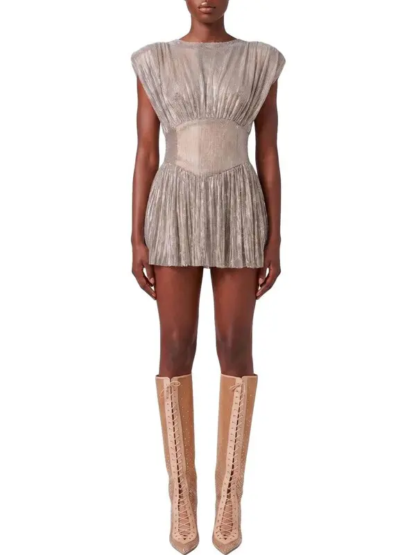 Giuseppe Di Morabito Metallic Mini Dress - Silver