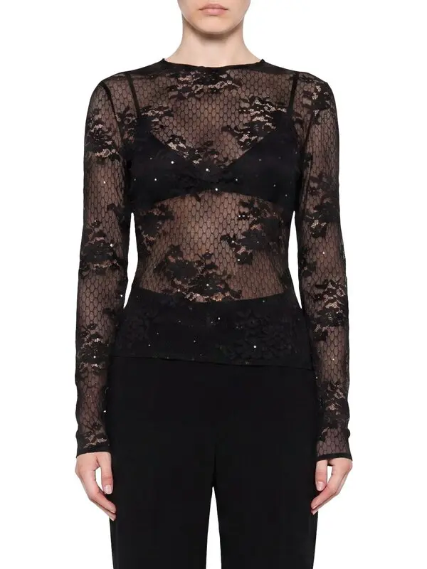 Giuseppe Di Morabito Lace Embellished Top - Black