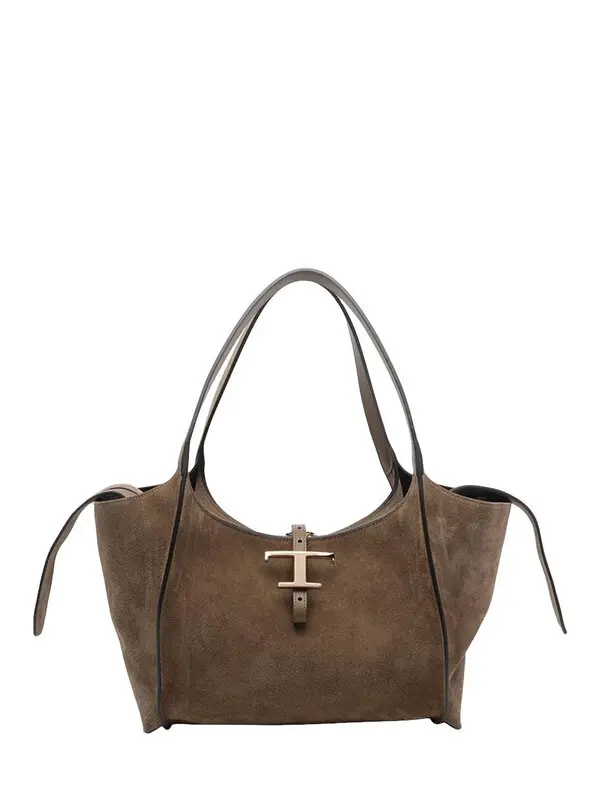 TOD'S Suede Shoulder Bag - Earth