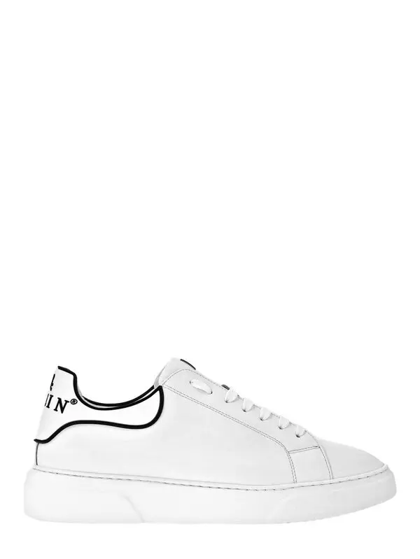 Philipp Plein Big Bang Skull Low-top Sneakers In Smooth Leather - White