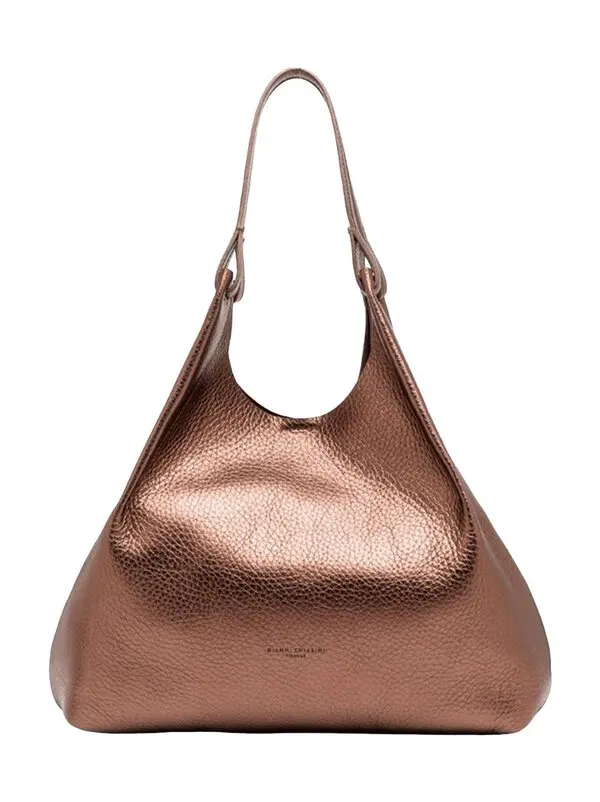 GIANNI CHIARINI Textured Leather Shoulder Bag - Bronze