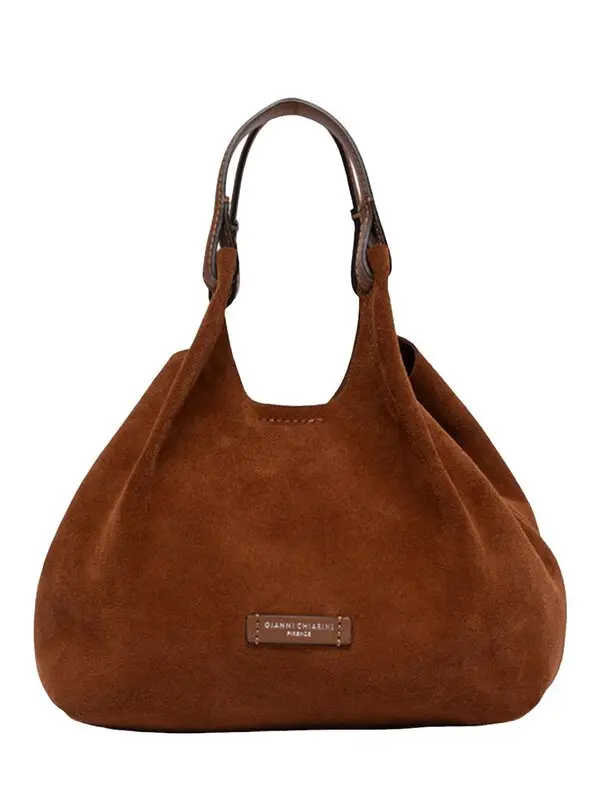 GIANNI CHIARINI Suede Handbag - Burnt