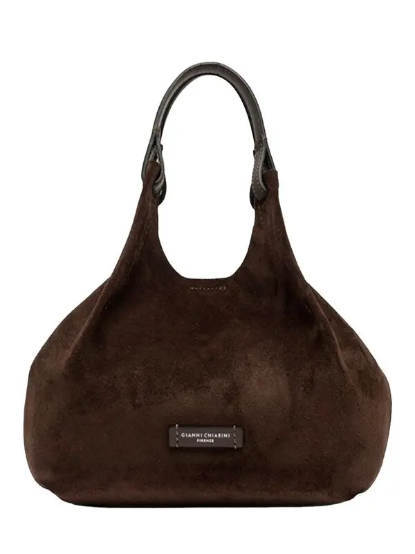 GIANNI CHIARINI Suede Handbag - Coffee