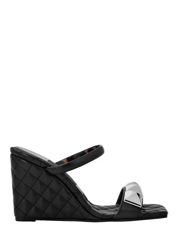 Philipp Plein Quilted Wedge Sandals - Black