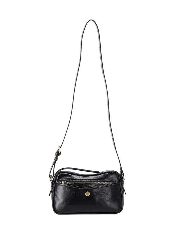 GIANNI CHIARINI Cleo Leather Shoulder Bag With Braided Removable Handle - Black
