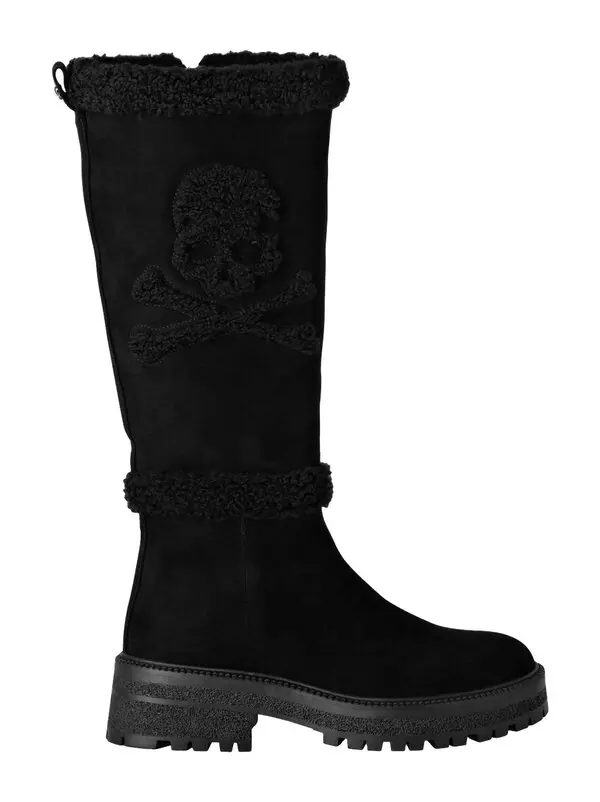 Philipp Plein Embellished Flat Ankle Boots - Black