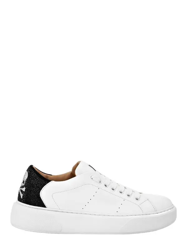 Philipp Plein Embellished Skull Sneakers - White