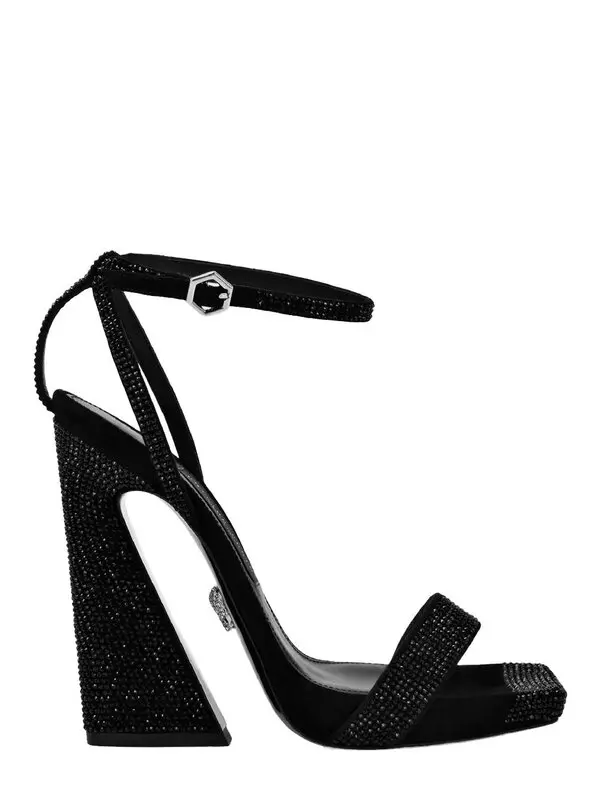 Philipp Plein Embellished Heeled Sandals - Black