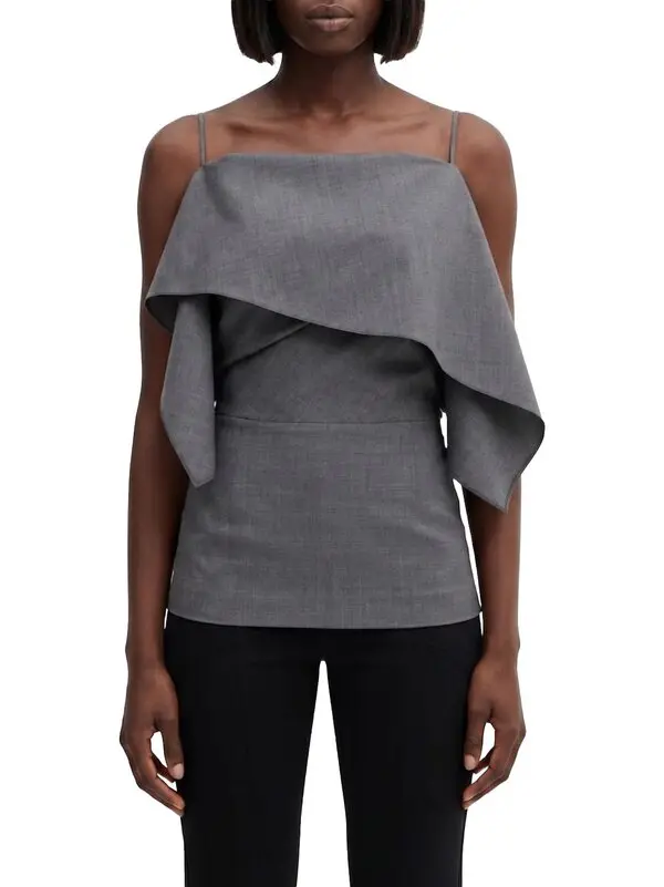 MAISON MARGIELA Asymmetrical Draped Top - Grey