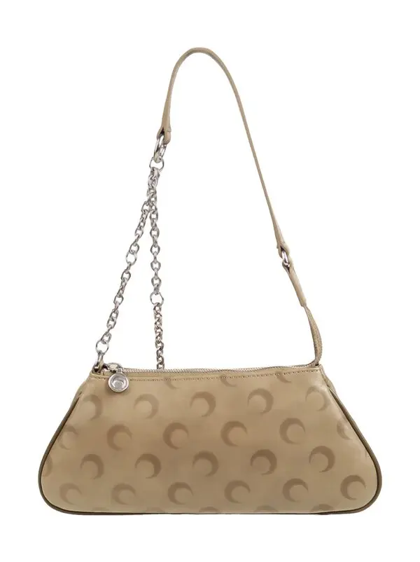 MARINE SERRE Moon Core Monogram Print Leather Crossbody Bag - Beige