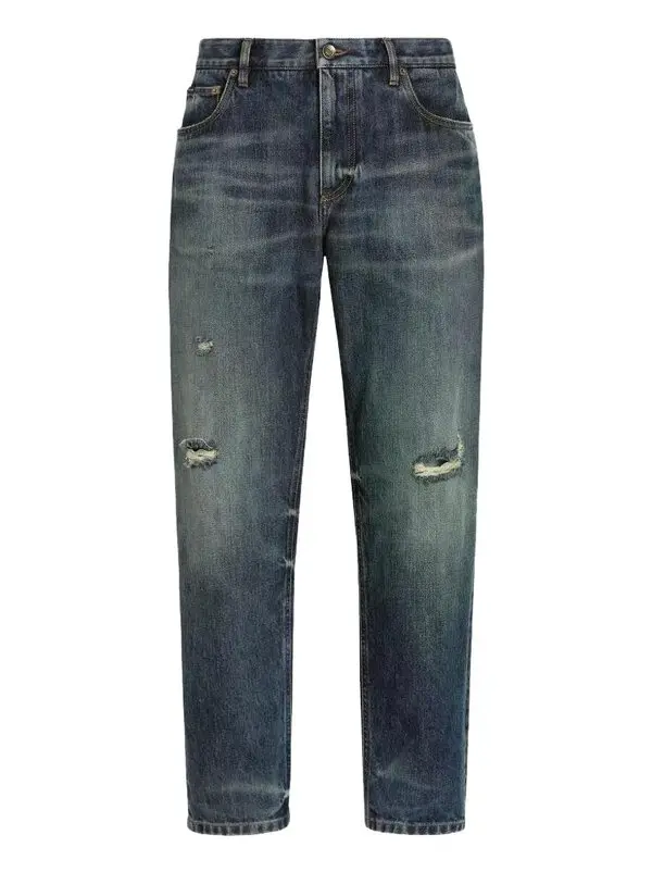Dolce & Gabbana Loose Fit Denim Trousers - Blue