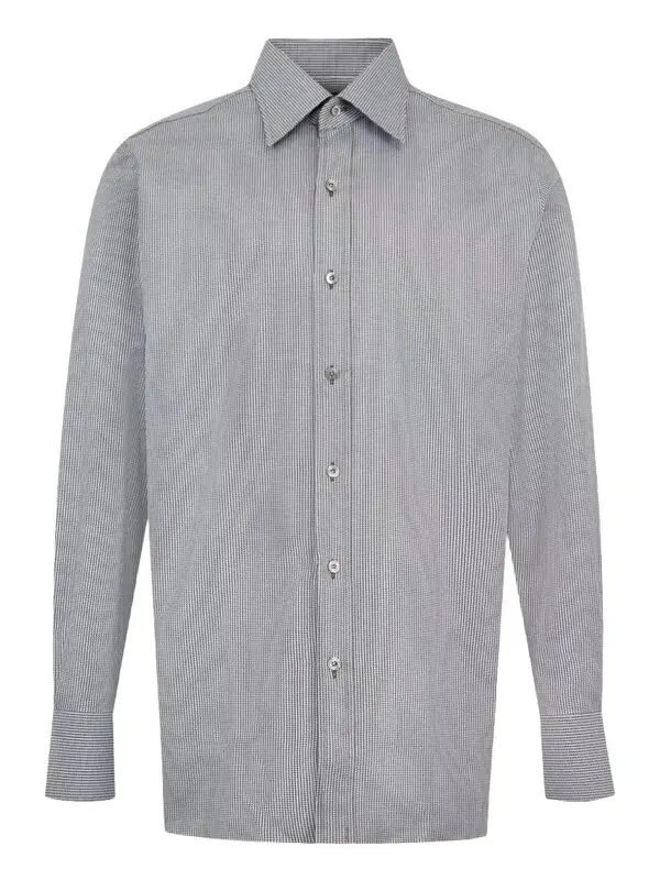 TOM FORD Micro-patterned Classic-fit Shirt - Grey