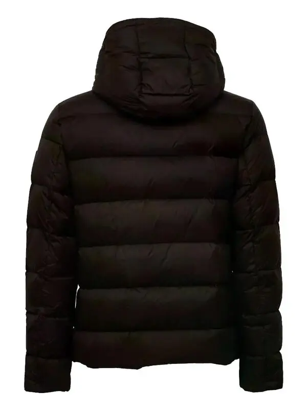 FAY Double Front Hooded Down Coat - Brown