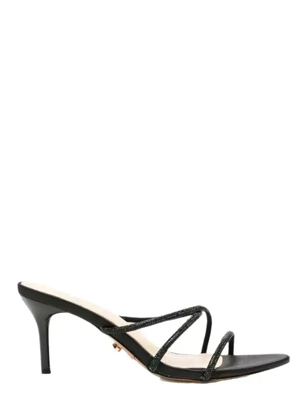 TWENTY FOURHAITCH Crystal Embellished Strappy Sandals - Black