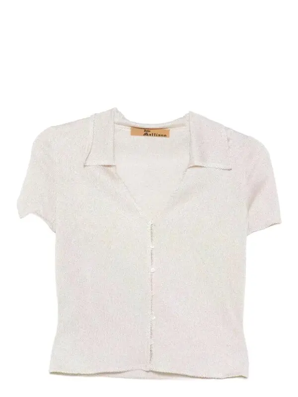 John Galliano 2000s Short-sleeve Cardigan - Neutrals