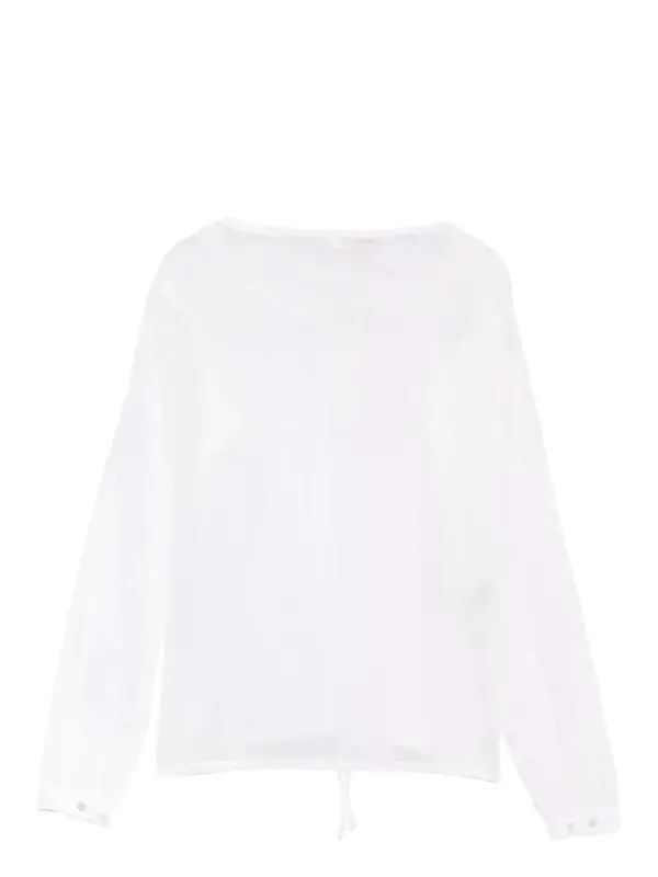 Prada Tie Neck Long Sleeve Blouse - White