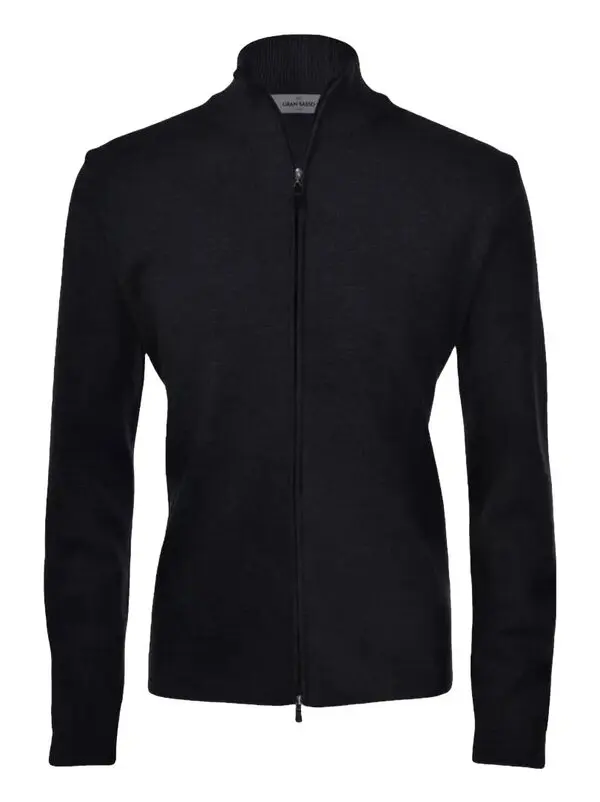 FILERIA Zip-up High-neck Cardigan - Black