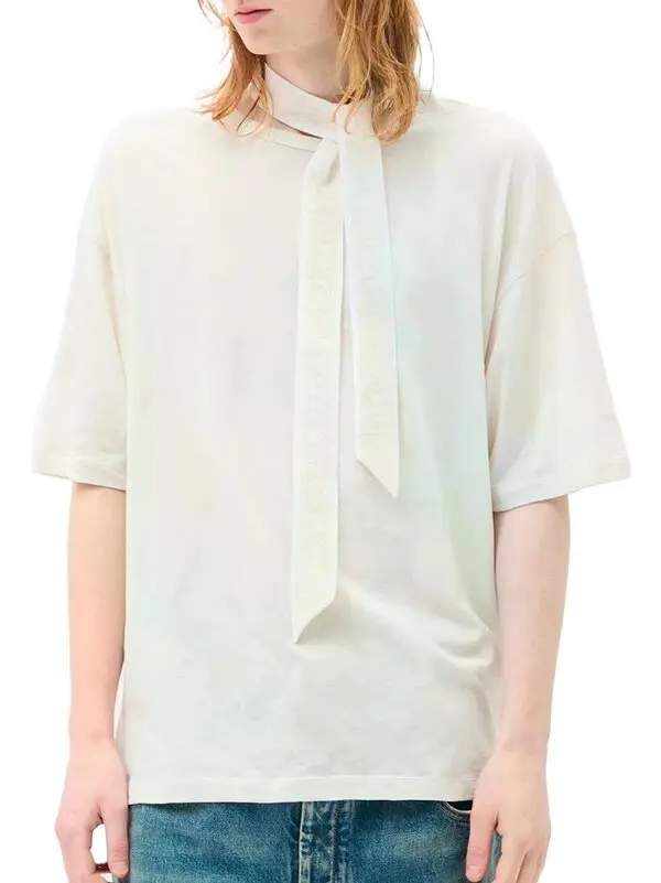 ANN DEMEULEMEESTER Slogan-print T-shirt - White