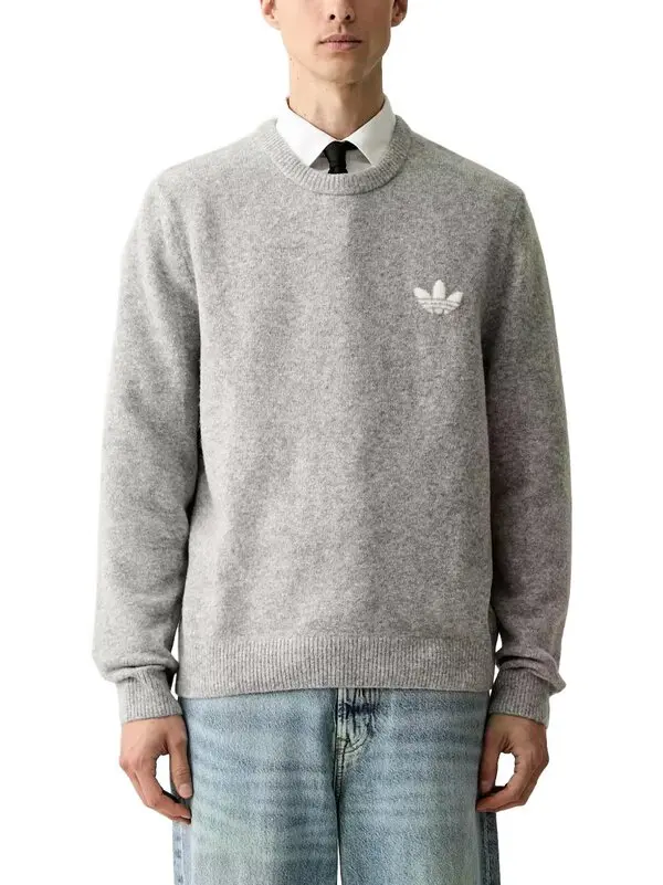 Adidas Trefoil Essentials Knit Sweater - Grey