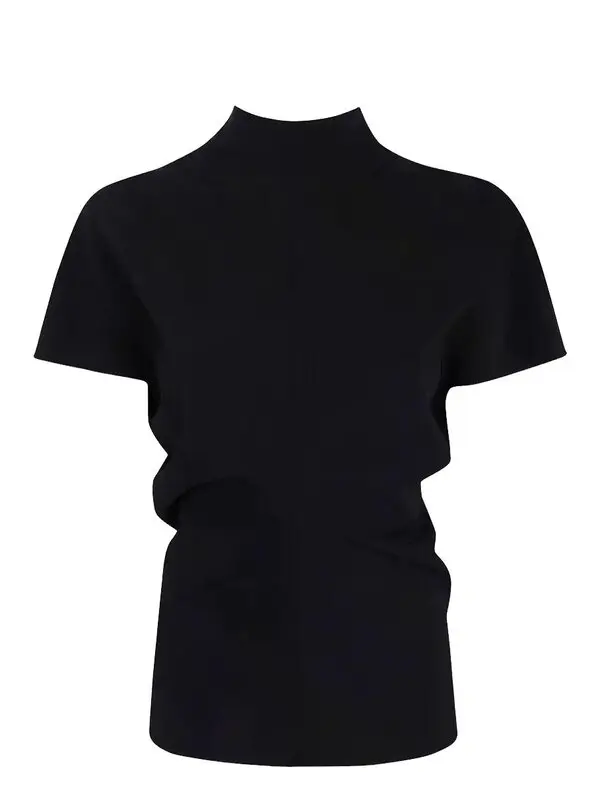 DRHOPE Draped High-neck T-shirt - Black