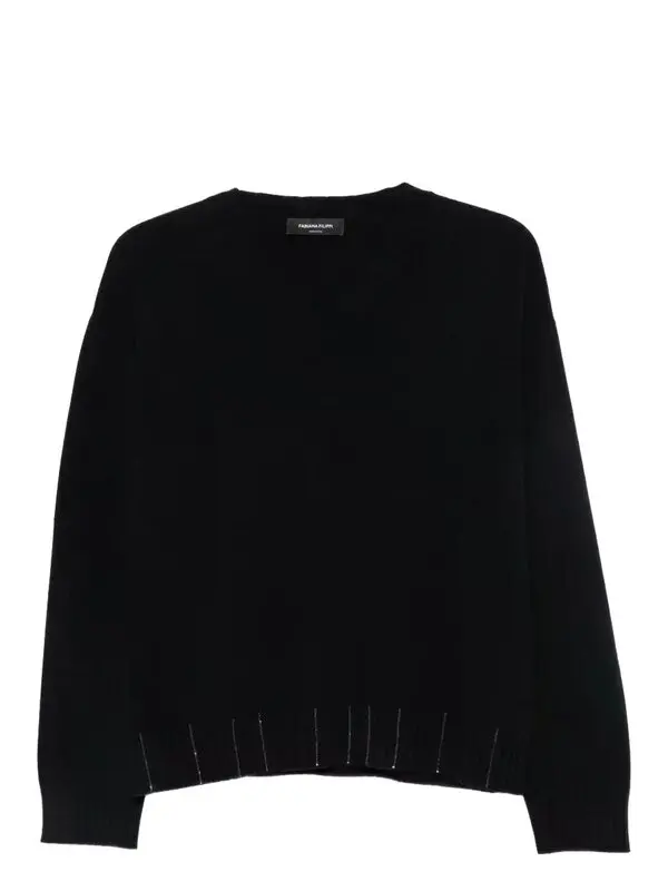 Fabiana Filippi Embellished V-neck Sweater - Blue