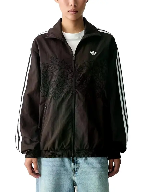 Adidas Floral Graphic Track Jacket - Brown