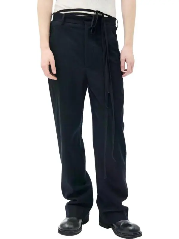 ANN DEMEULEMEESTER Brushed Wool Trousers - Black