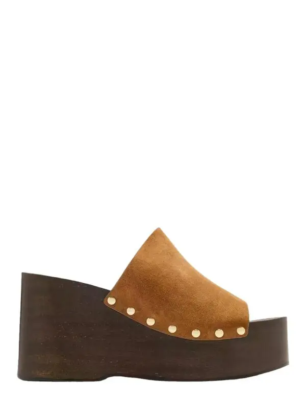 STUART WEITZMAN Studded Platform Sandals - Brown