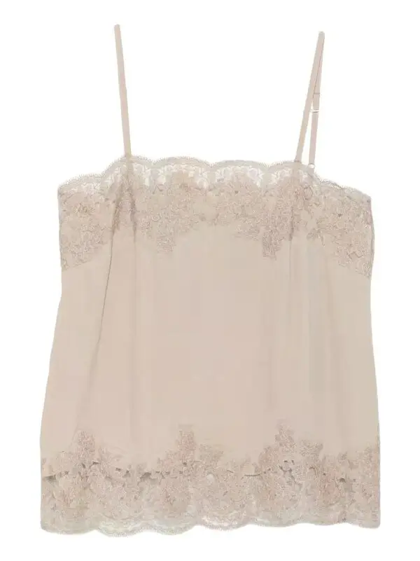 P.a.r.o.s.h Lace Trim Camisole Top - Neutrals