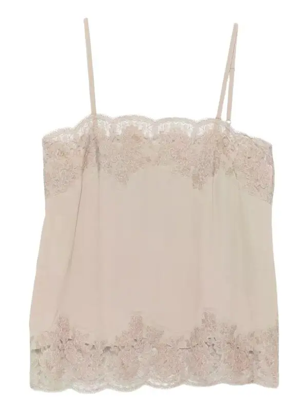 P.a.r.o.s.h Lace Trim Camisole Top - Neutrals