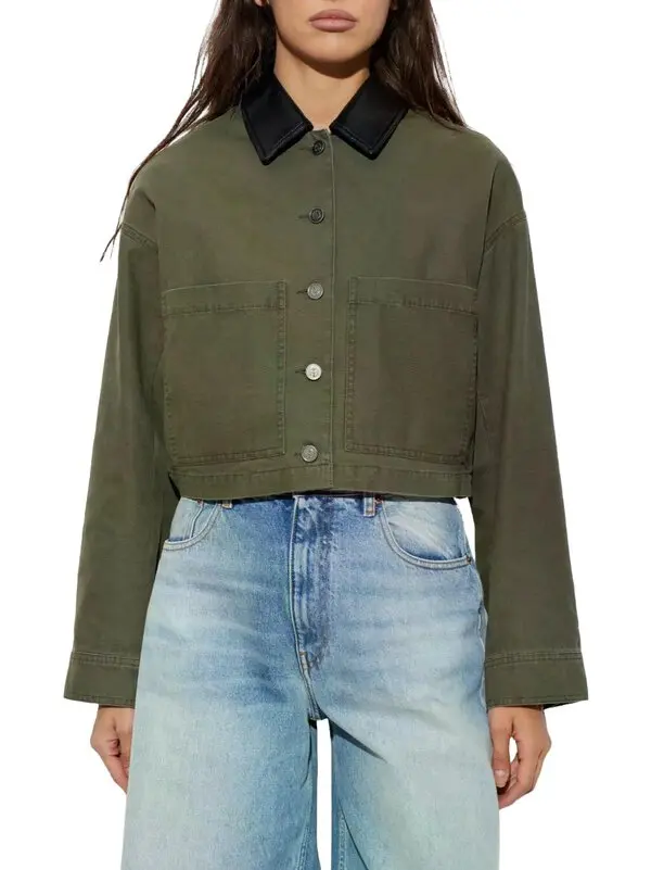 ANINE BING Yuma Cropped Jacket - Green