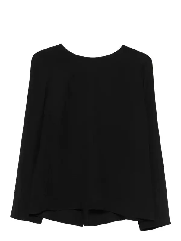 P.a.r.o.s.h Long Sleeve Boat Neck Blouse - Black