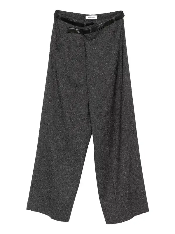 DARKPARK Belted Wide-leg Tailored Trousers - Grey
