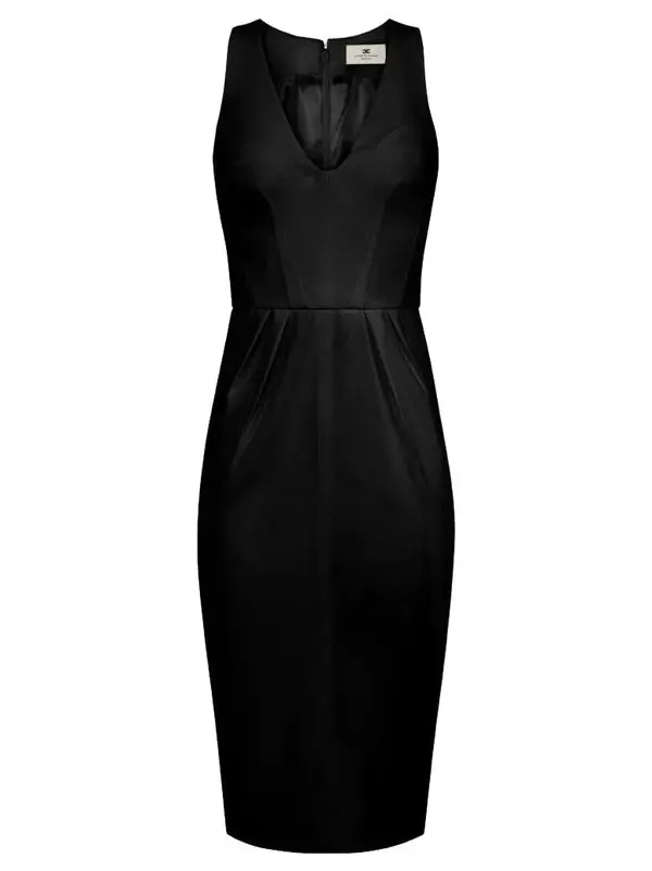Elisabetta Franchi V-neck Logo Dress - Black