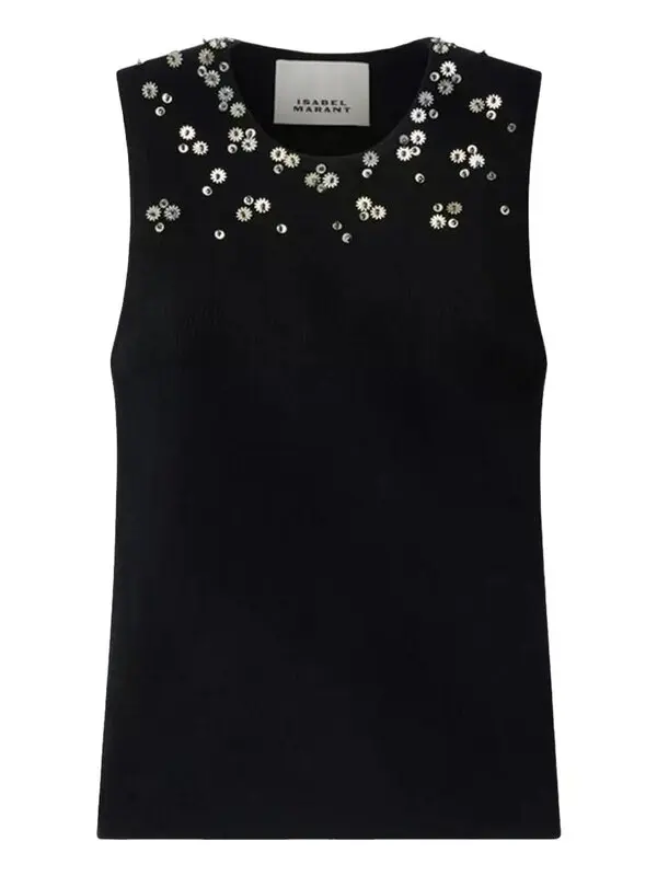 Isabel Marant Étoile Apolline Sequin Embellished Knit Pullover - Black