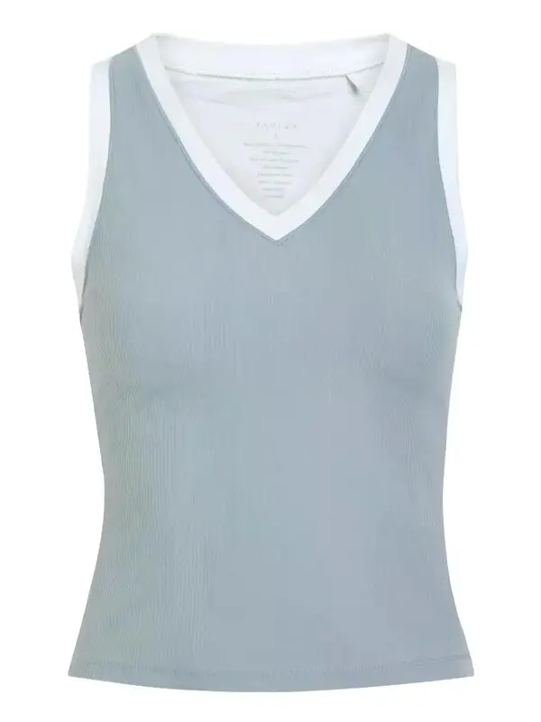 Varley Chia Ribbed-knit V-neck Tank Top - Blue