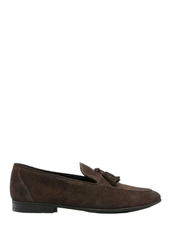 SAXONE OF SCOTLAND Suede Tassel Loafers - Brown