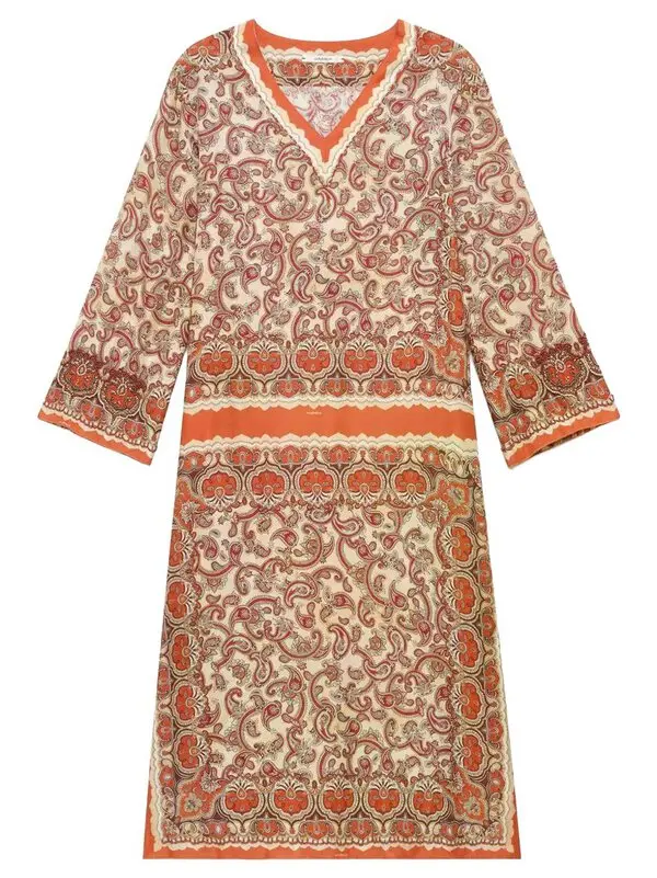 Malìparmi Paisley Print V-neck Mini Dress - Neutrals