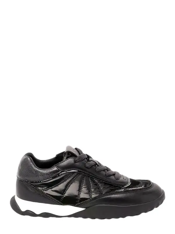 Pinko Quilted Panelled Round Toe Lace Up Sneakers - Black