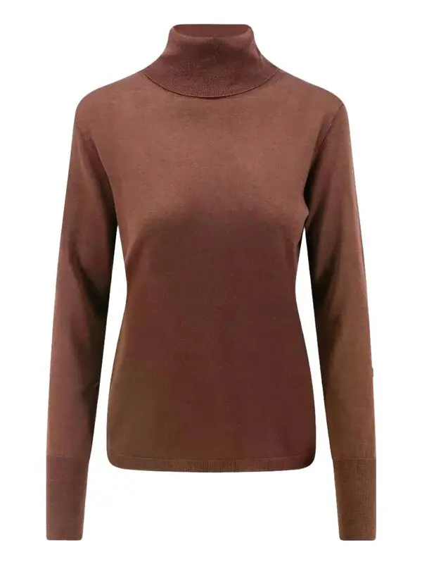 Aspesi Fine-knit Roll-neck Top - Brown