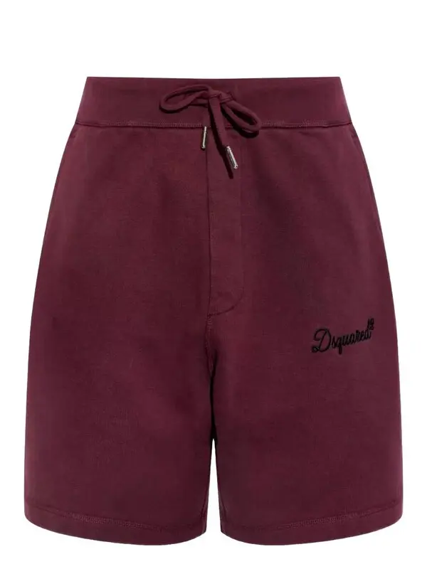 Dsquared2 Logo Embroidered Drawstring Shorts - Red