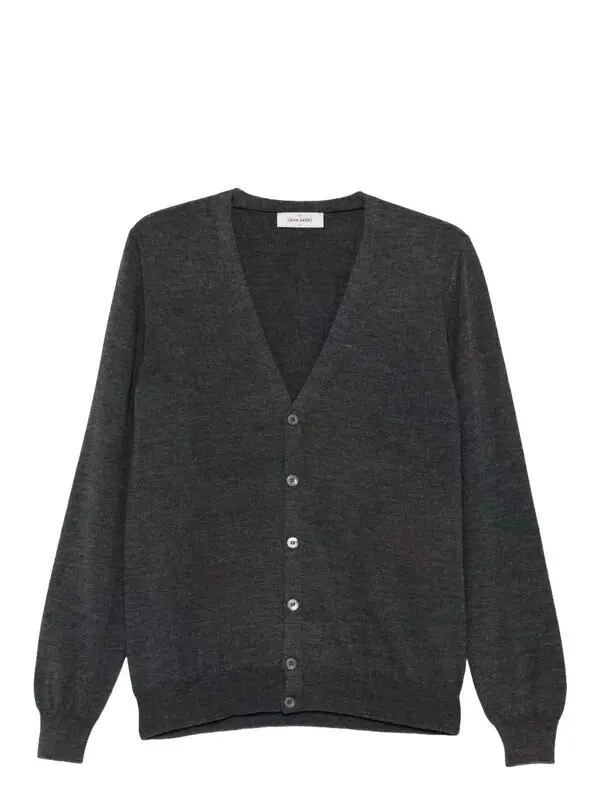 GRAN SASSO V-neck Virgin Wool Cardigan - Grey