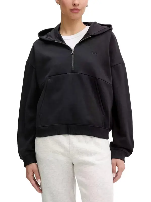 Under Armour Icon Logo-embroidered Half-zip Hoodie - Black