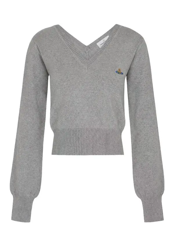 VIVIENNE WESTWOOD Beatrice V-neck Sweater - Grey