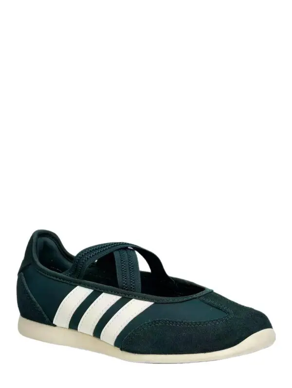 Adidas Suede Panelled 3-stripe Ballet Flats - Green