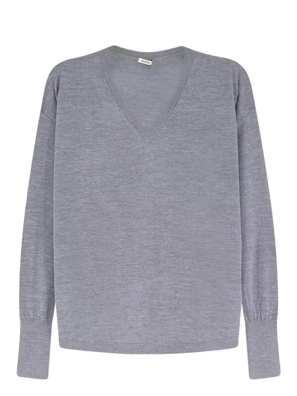 Aspesi V-neck Long Sleeve Sweater - Grey