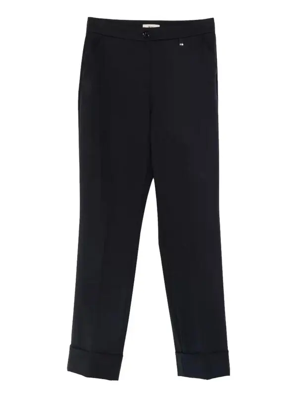 Herno Turn-up Cuff Straight Leg Trousers - Blue
